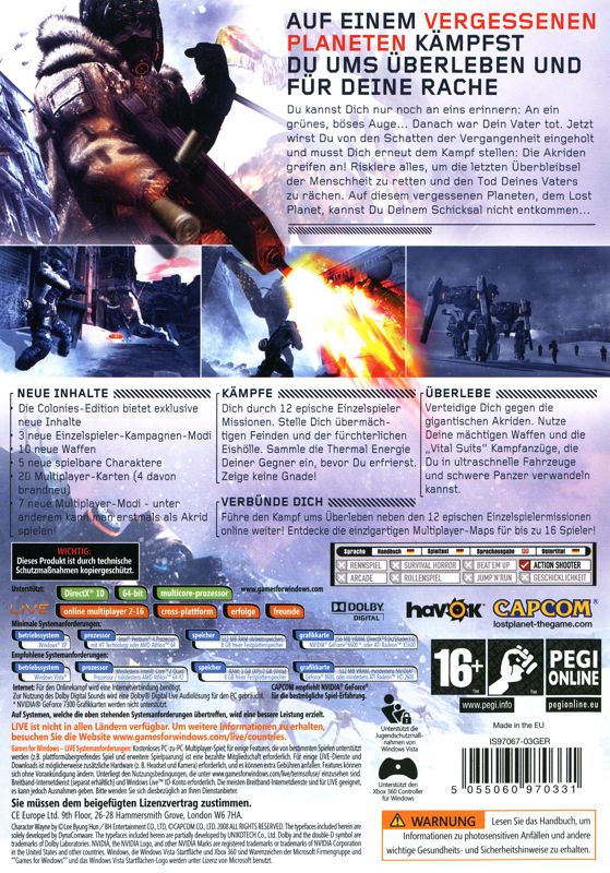 Lost Planet: Extreme Condition - Colonies Edition cover or packaging ...