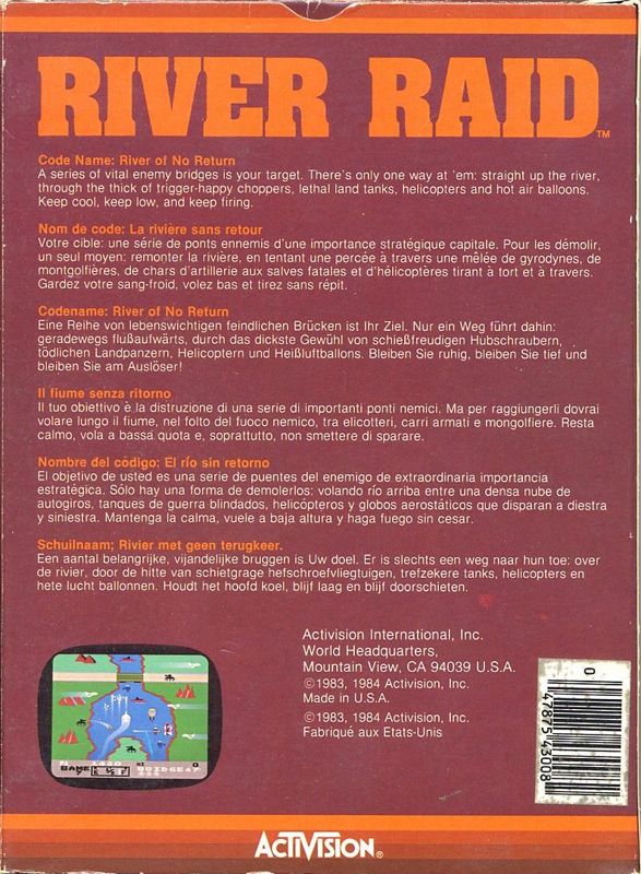 River Raid cover or packaging material - MobyGames
