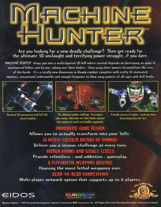 Machine Hunter cover or packaging material - MobyGames