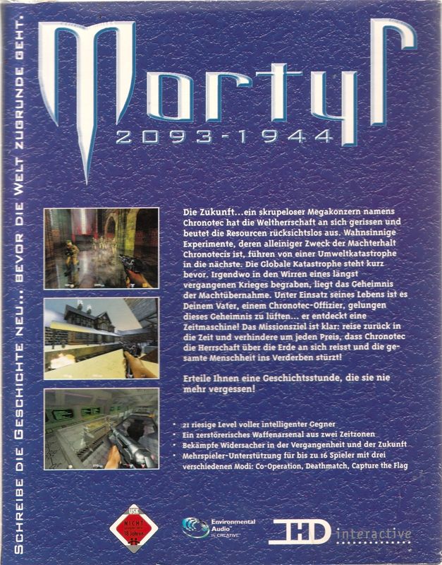 Mortyr: 2093-1944 cover or packaging material - MobyGames