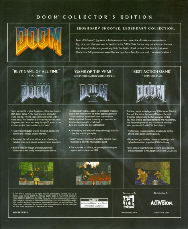 Doom: Collector's Edition cover or packaging material - MobyGames