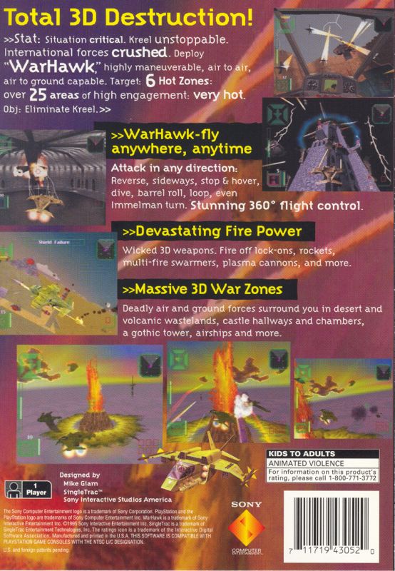 Warhawk cover or packaging material - MobyGames