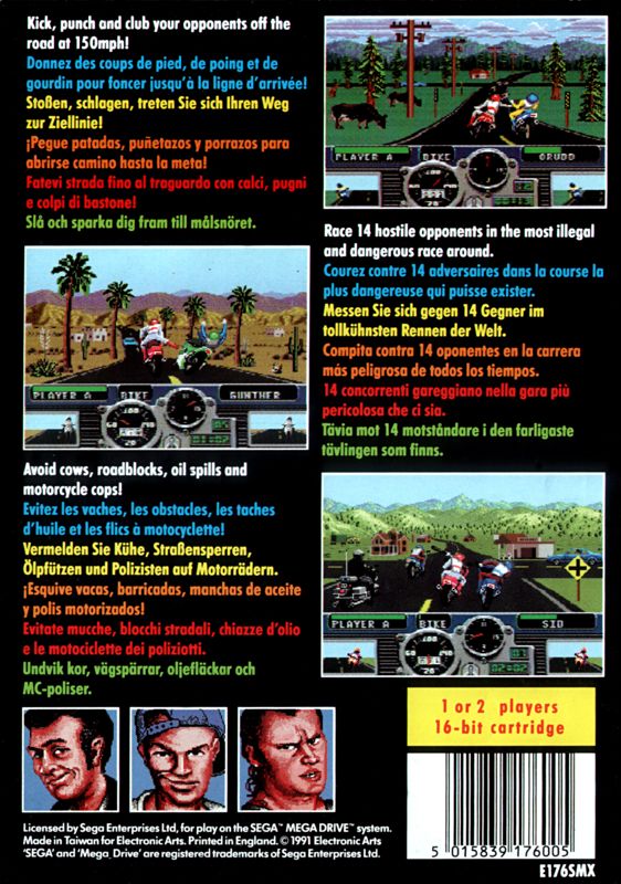 Road Rash cover or packaging material - MobyGames