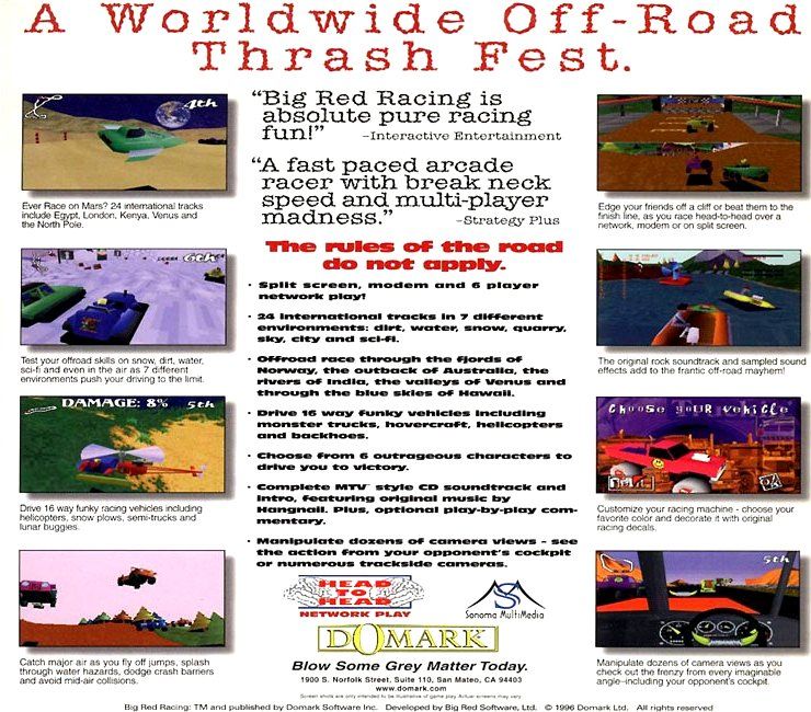 Big Red Racing cover or packaging material - MobyGames