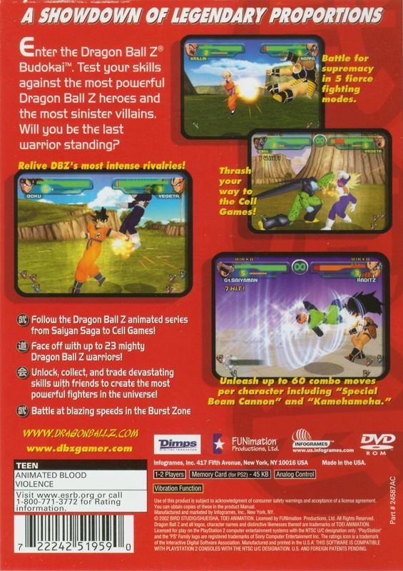 Dragon Ball Z: Budokai cover or packaging material - MobyGames