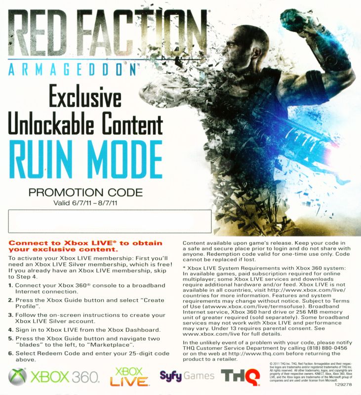 Red Faction: Armageddon cover or packaging material - MobyGames