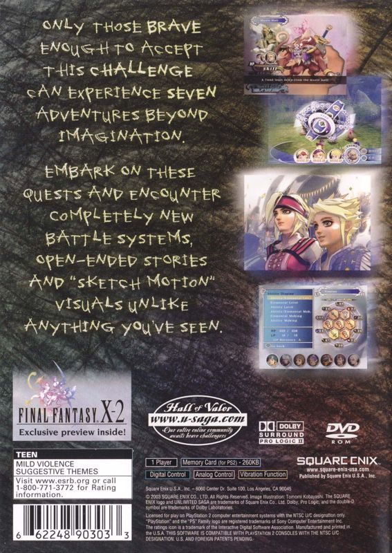 Unlimited Saga cover or packaging material - MobyGames