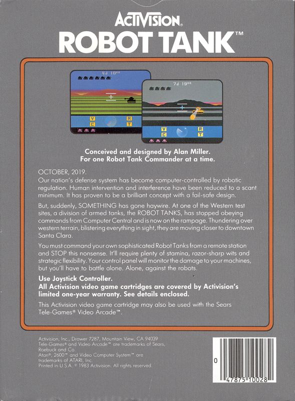 Robot Tank cover or packaging material - MobyGames