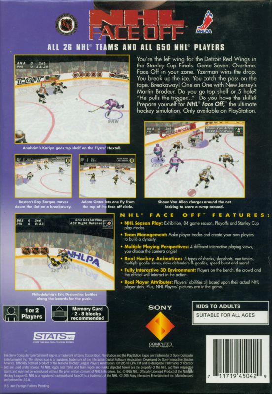 NHL FaceOff cover or packaging material - MobyGames