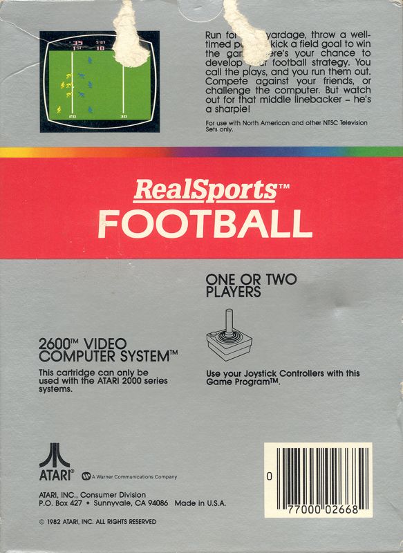 RealSports Football cover or packaging material - MobyGames