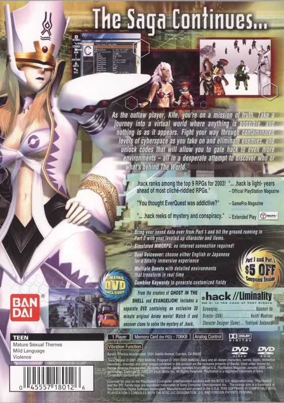.hack//Mutation: Part 2 cover or packaging material - MobyGames