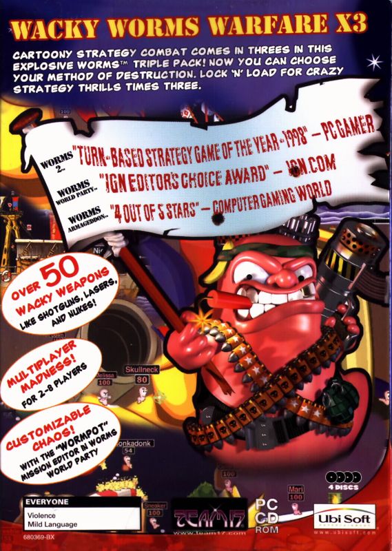 Worms Triple Pack cover or packaging material - MobyGames