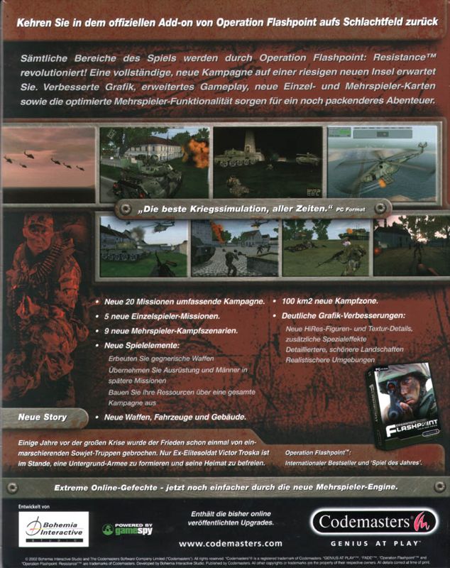 Operation Flashpoint: Resistance cover or packaging material - MobyGames