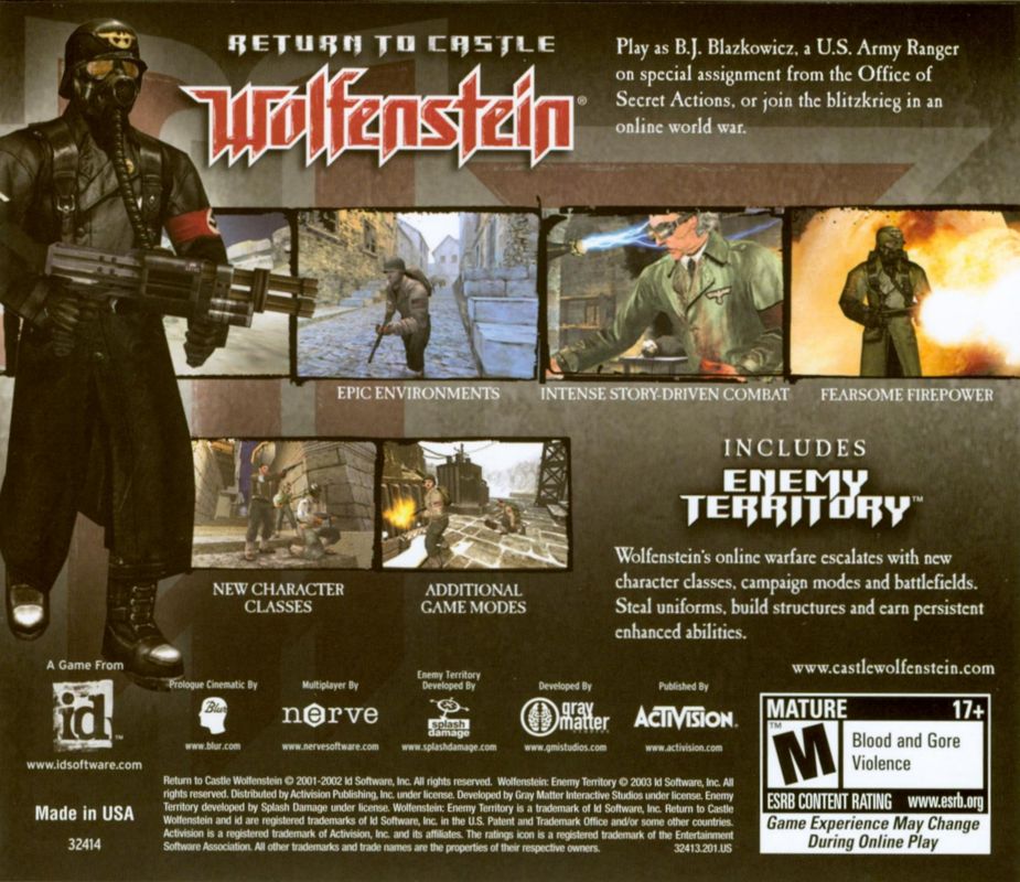 Return to Castle Wolfenstein: The Platinum Edition cover or packaging ...