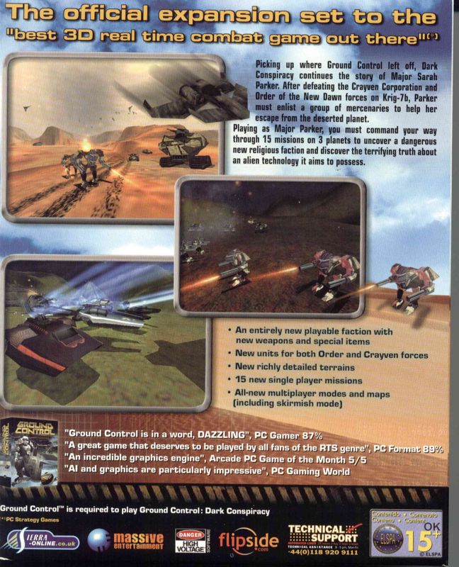 Ground Control: Dark Conspiracy cover or packaging material - MobyGames