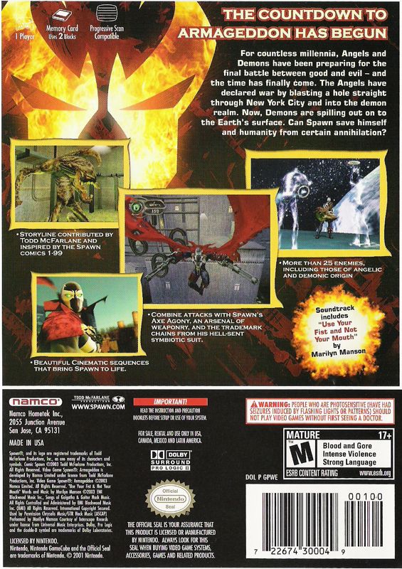 Spawn: Armageddon cover or packaging material - MobyGames