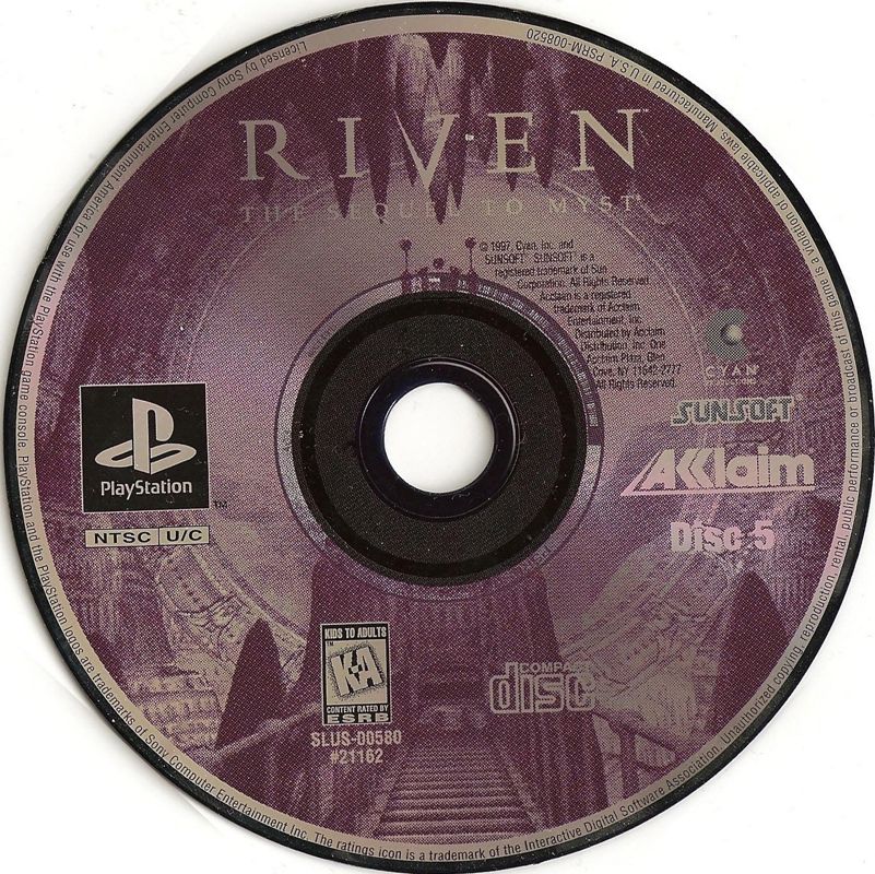 Riven: The Sequel to Myst cover or packaging material - MobyGames