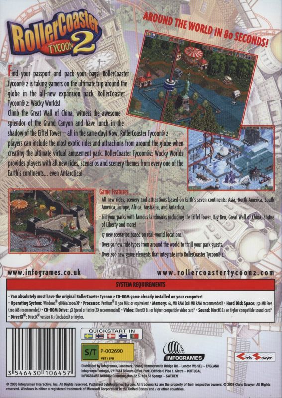 RollerCoaster Tycoon 2: Wacky Worlds cover or packaging material ...
