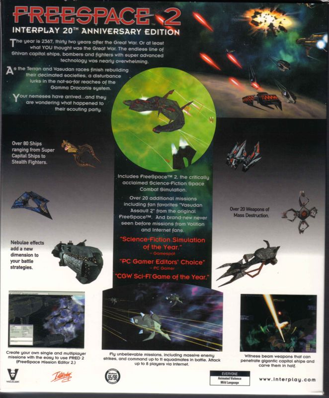 Freespace 2: Sci-Fi Sim of the Year Edition cover or packaging material - MobyGames