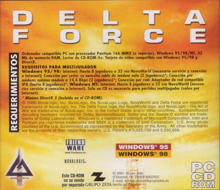 Delta Force cover or packaging material - MobyGames