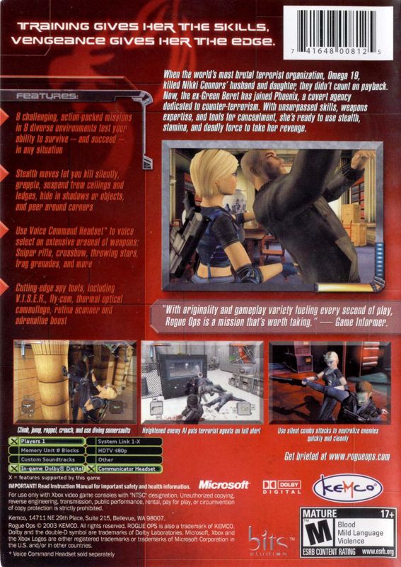 Rogue Ops cover or packaging material - MobyGames