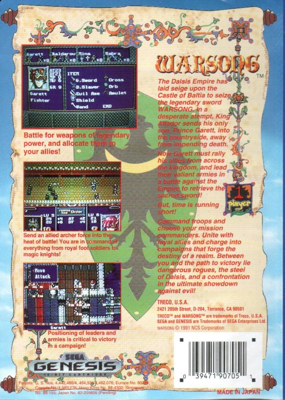 Warsong cover or packaging material - MobyGames