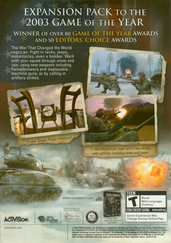 Call of Duty: United Offensive cover or packaging material - MobyGames