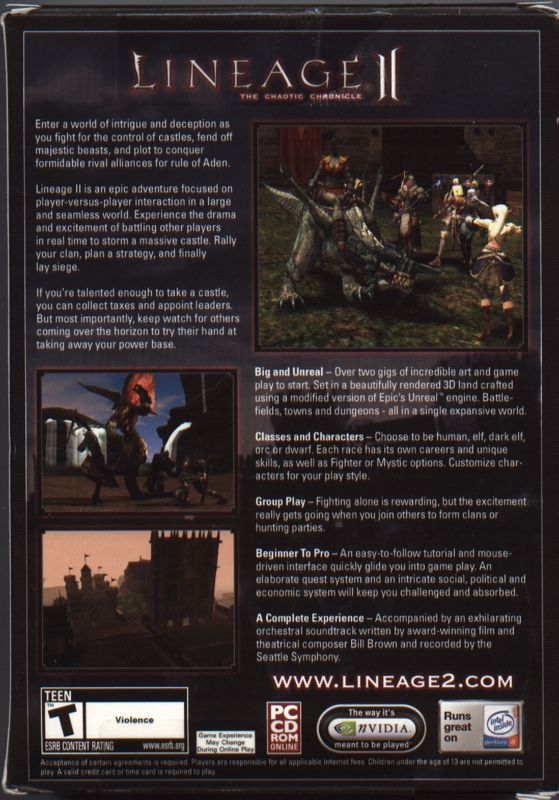 Lineage II: The Chaotic Chronicle cover or packaging material - MobyGames