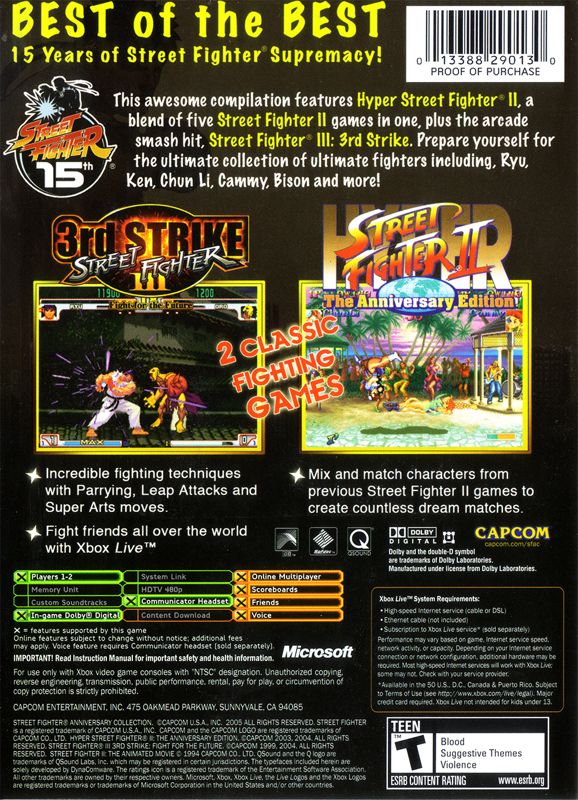 Street Fighter: Anniversary Collection cover or packaging material ...