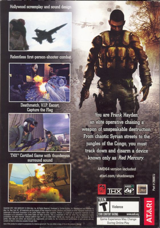 Shadow Ops: Red Mercury cover or packaging material - MobyGames