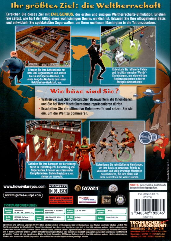 Evil Genius cover or packaging material - MobyGames