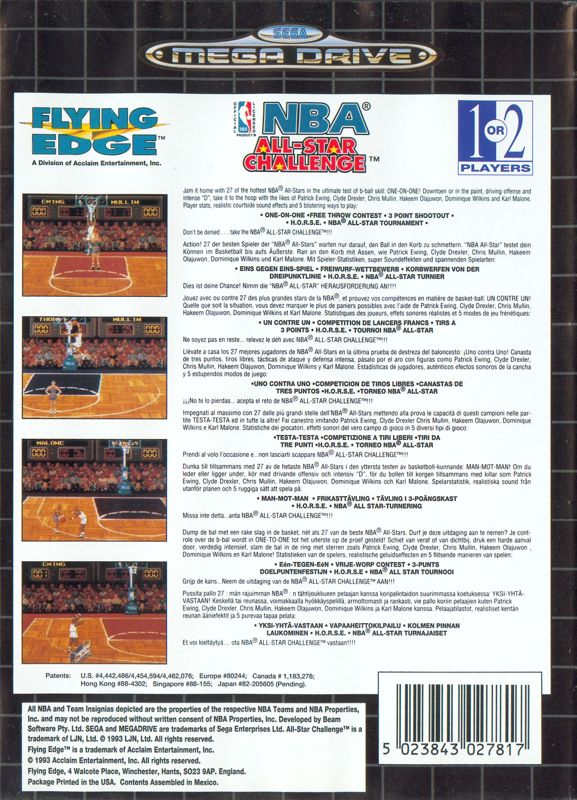 NBA All-Star Challenge cover or packaging material - MobyGames