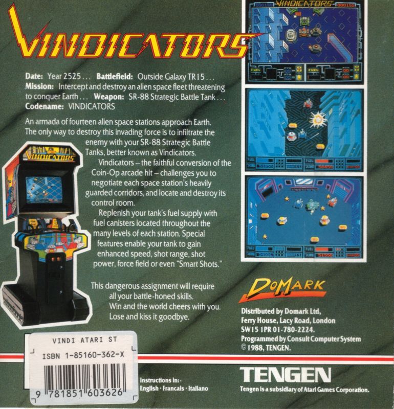 Vindicators cover or packaging material - MobyGames