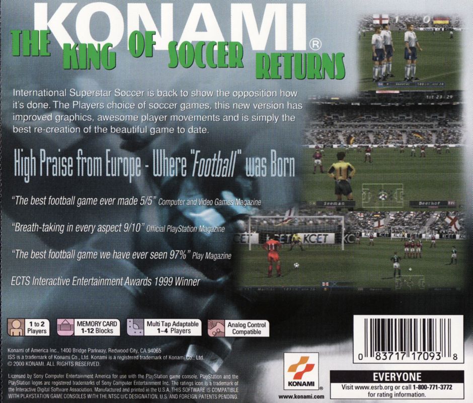 ISS Pro Evolution cover or packaging material - MobyGames