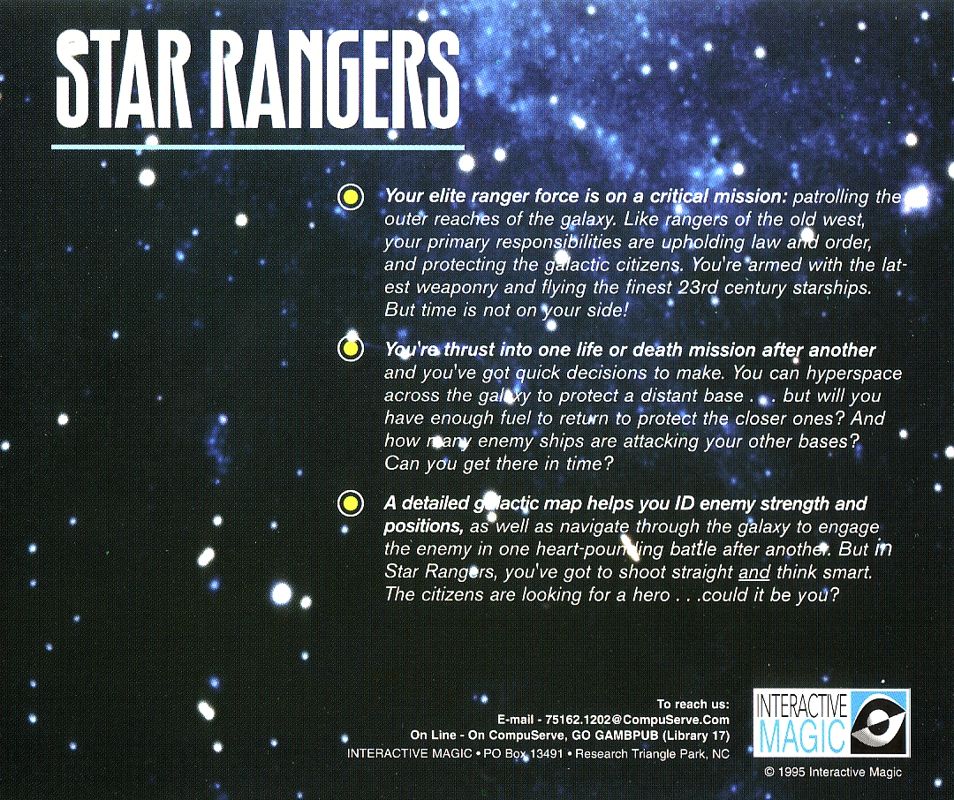 Star Rangers cover or packaging material - MobyGames