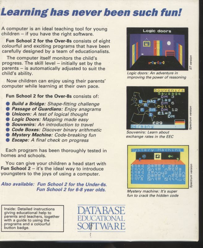 Fun School 2: For the Over-8s cover or packaging material - MobyGames