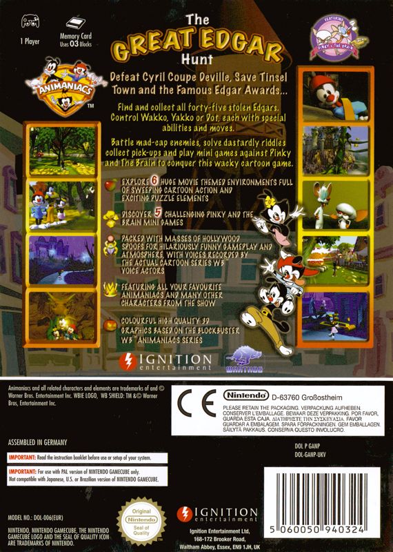 Animaniacs: The Great Edgar Hunt cover or packaging material - MobyGames