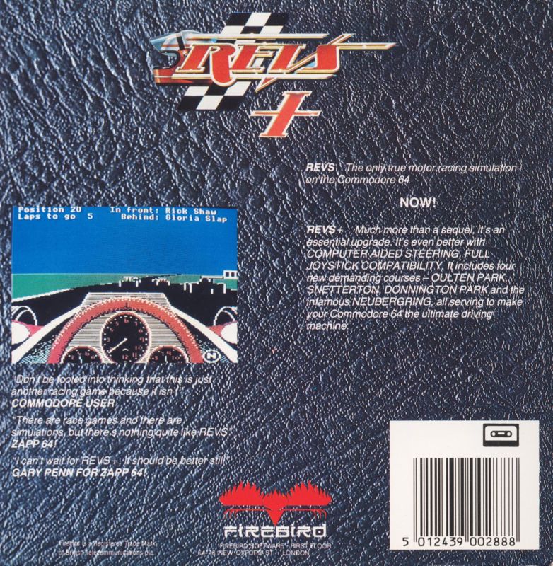 Revs+ cover or packaging material - MobyGames