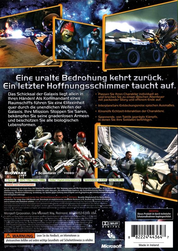Mass Effect cover or packaging material - MobyGames