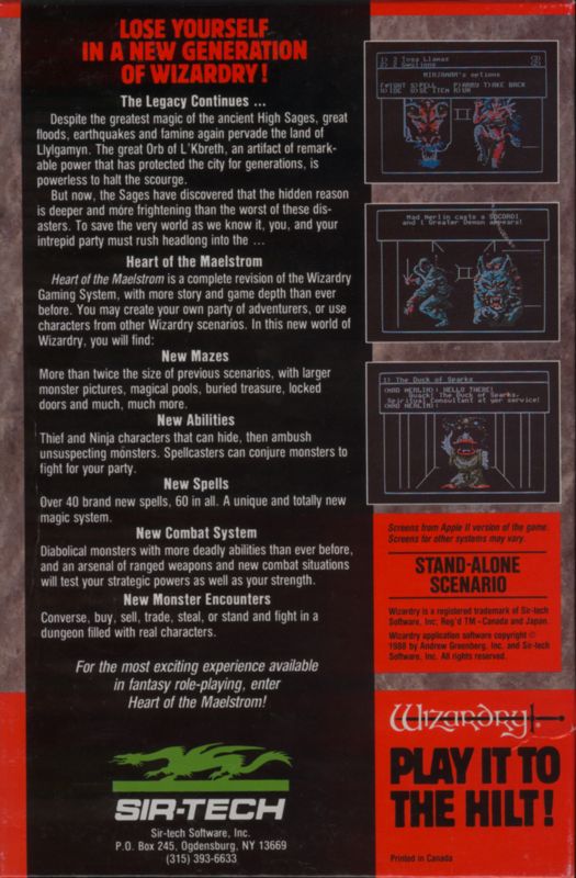 Wizardry V: Heart of the Maelstrom cover or packaging material - MobyGames