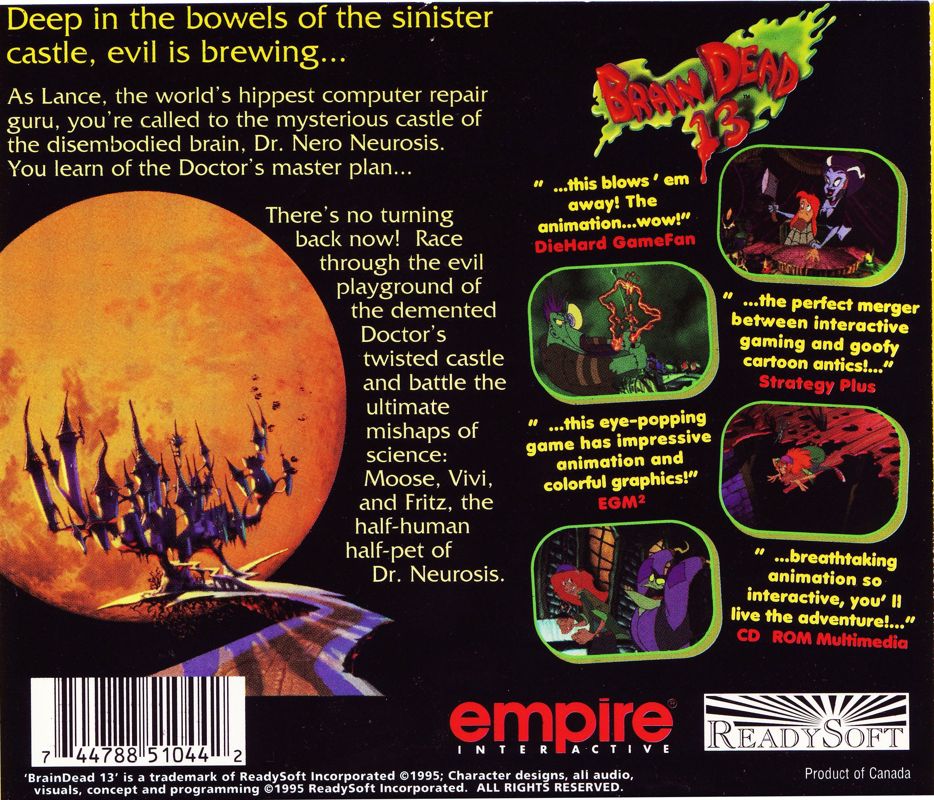 Brain Dead 13 cover or packaging material - MobyGames