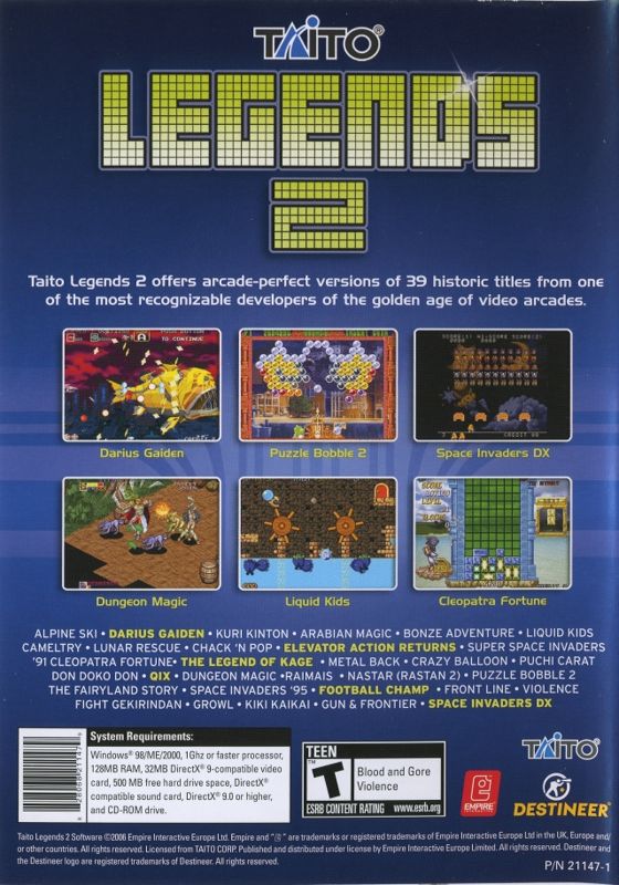 Taito Legends 2 cover or packaging material - MobyGames