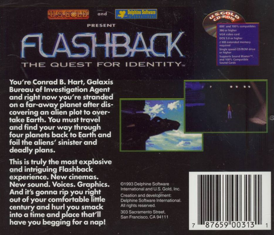 Flashback: The Quest for Identity cover or packaging material - MobyGames