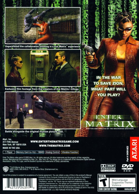Enter the Matrix cover or packaging material - MobyGames