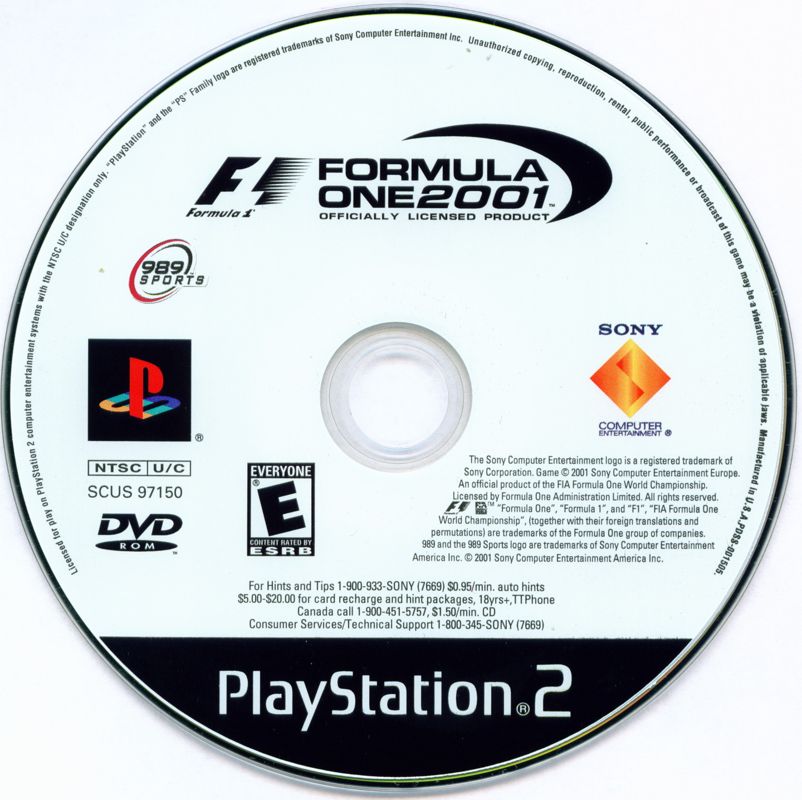 Formula One 2001 cover or packaging material - MobyGames