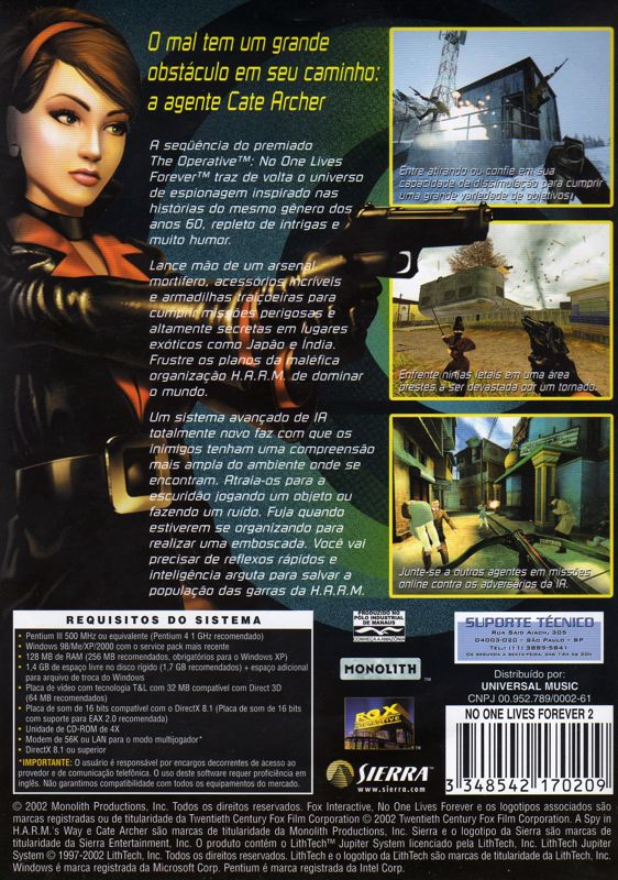 No One Lives Forever 2: A Spy in H.A.R.M.'s Way cover or packaging ...