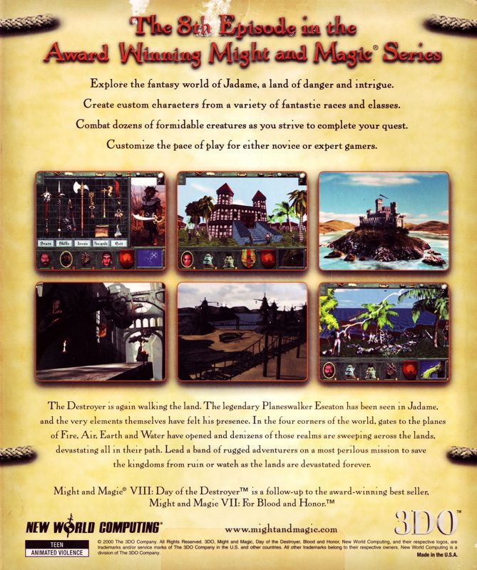 Might and Magic VIII: Day of the Destroyer cover or packaging material ...