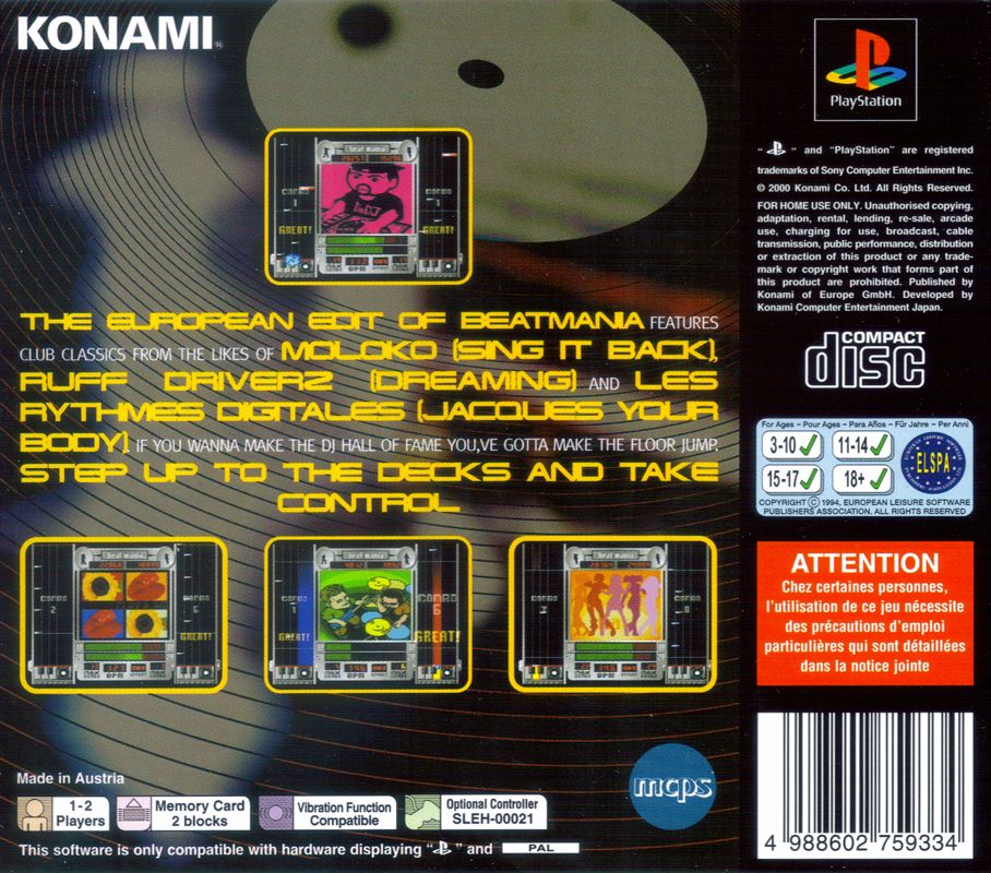 beatmania cover or packaging material - MobyGames