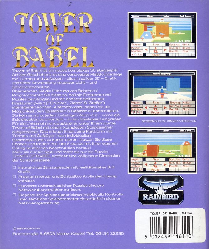 Tower of Babel cover or packaging material - MobyGames