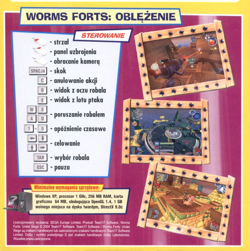 Worms Forts: Under Siege cover or packaging material - MobyGames